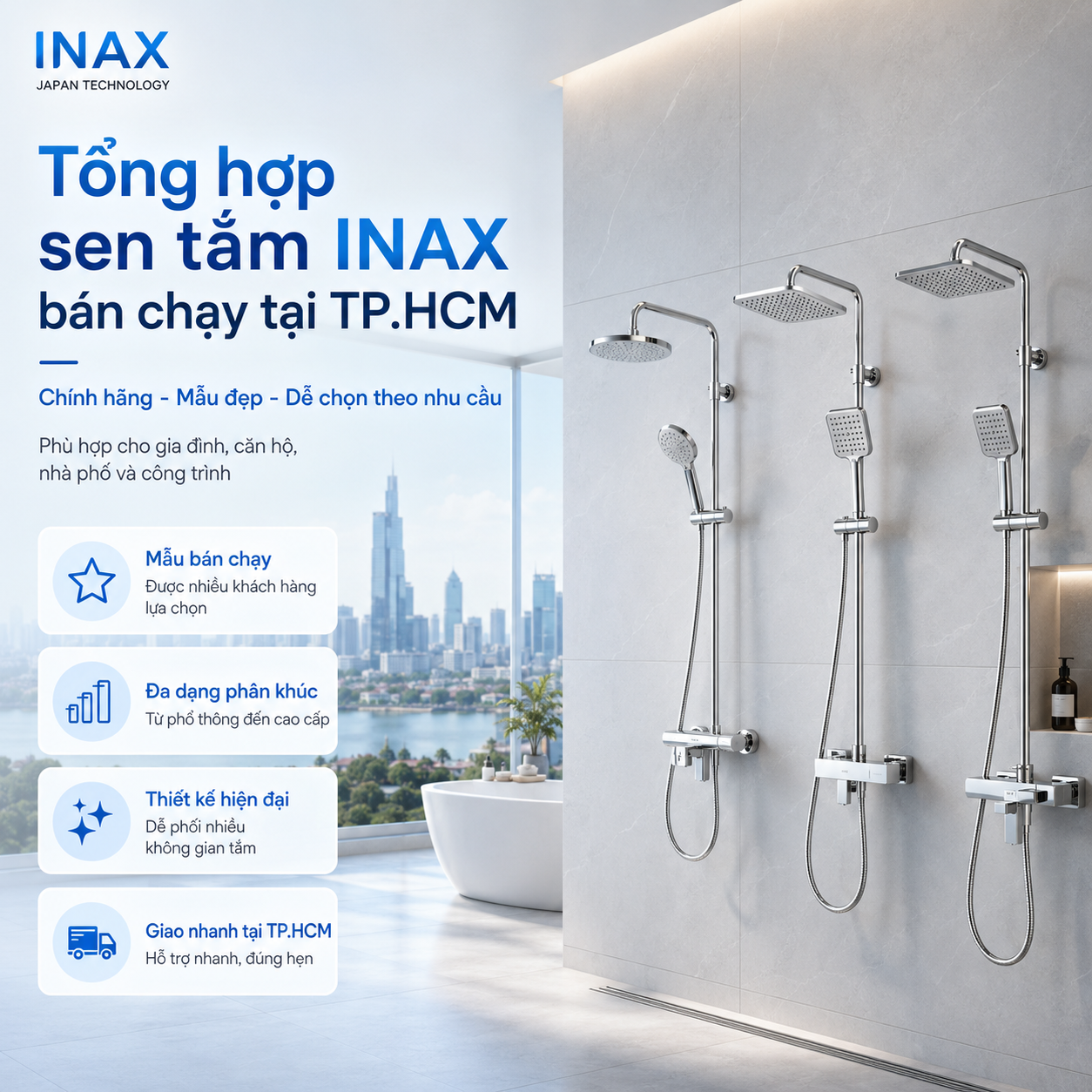 Tổng hợp sen tắm INAX bán chạy tại TP.HCM
